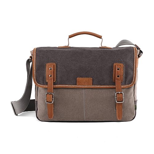 Click here for Tsd Brand Mountain Wood Canvas Messenger Bag - Gra... prices