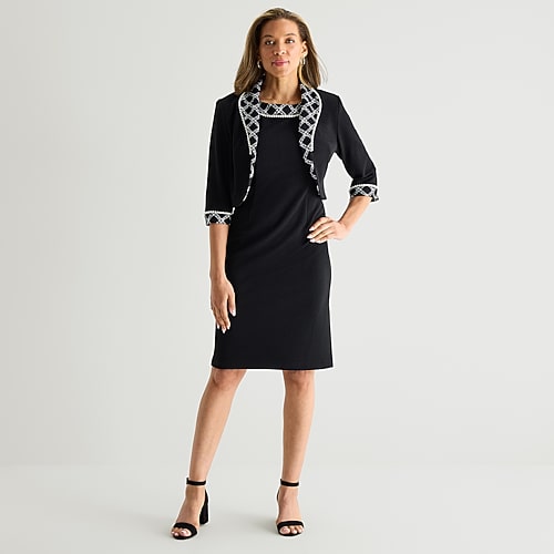 Click here for Maya Brooke Womens Jacket Dress  8  Black prices