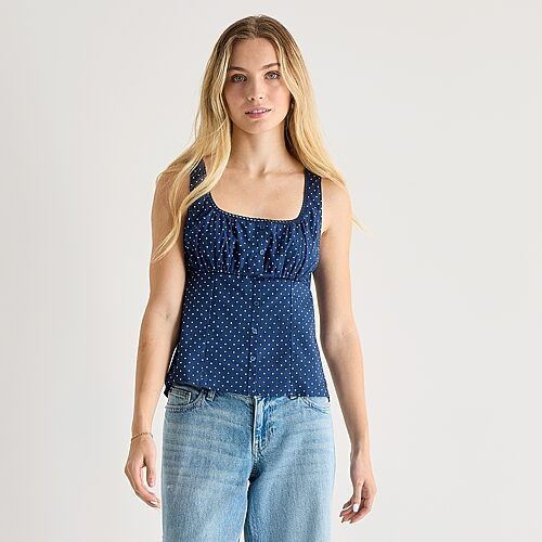 Click here for Arizona Womens Juniors Square Neck Sleeveless Tank... prices