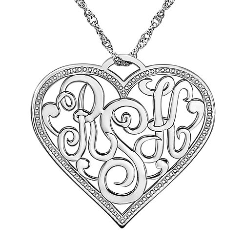 Click here for Personalized Script Monogram Initials Heart Pendan... prices