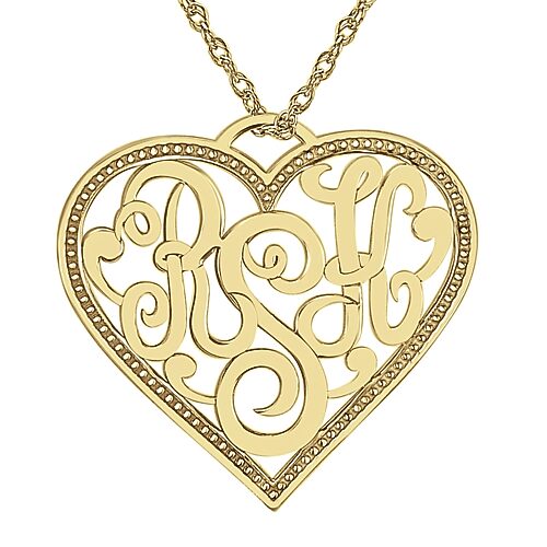 Click here for Personalized Script Monogram Initials Heart Pendan... prices