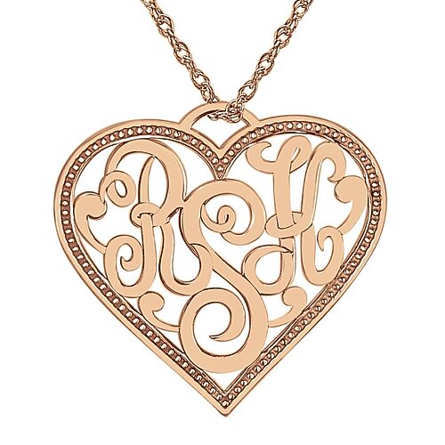 Click here for Personalized Script Monogram Initials Heart Pendan... prices