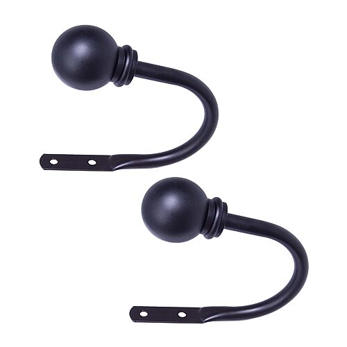 Kenney Chelsea Ball End 2-pc. Curtain Holdback  One Size  Black