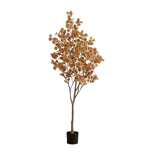 Nearly Natural 84 Artificial Autumn Fall Eucalyptus Tree - Orange