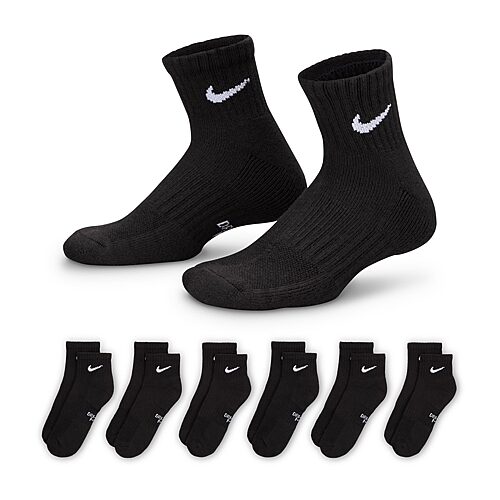 Click here for Nike Big Kids Cushioned Ankle Socks  6 Pairs - Bla... prices