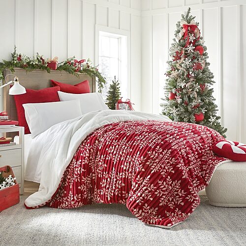 Click here for North Pole Trading Co. Plush Snowflake Faux Mink T... prices