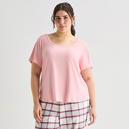 Click here for Sleep Chic Womens Flannel Crew Neck Short Sleeve P... prices