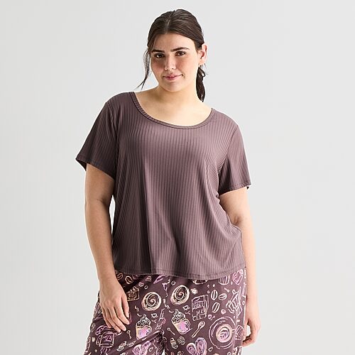 Click here for Sleep Chic Womens Flannel Crew Neck Short Sleeve P... prices