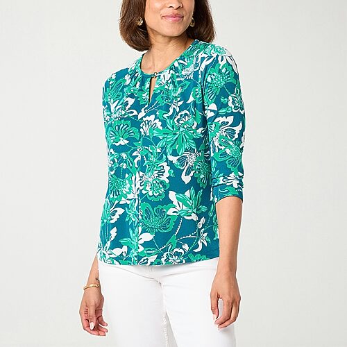 Click here for Liz Claiborne Womens Petite Keyhole Neck 3/4 Sleev... prices