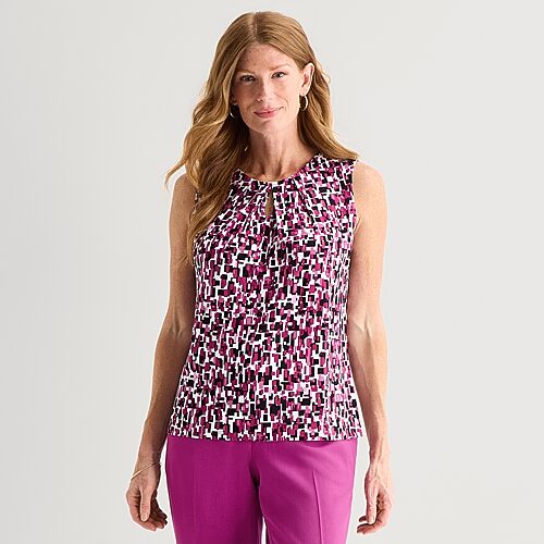 Click here for Black Label by Evan-Picone Womens Keyhole Neck Sle... prices