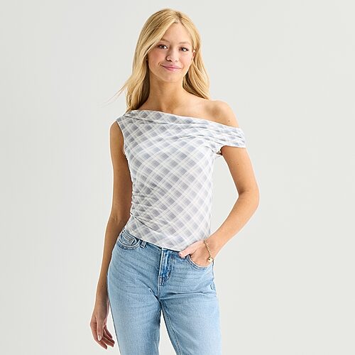 Click here for Arizona Womens Juniors Sleeveless Off the Shoulder... prices