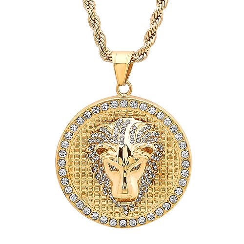 Click here for Steeltime Lion Mens 18K Gold Over Stainless Steel... prices