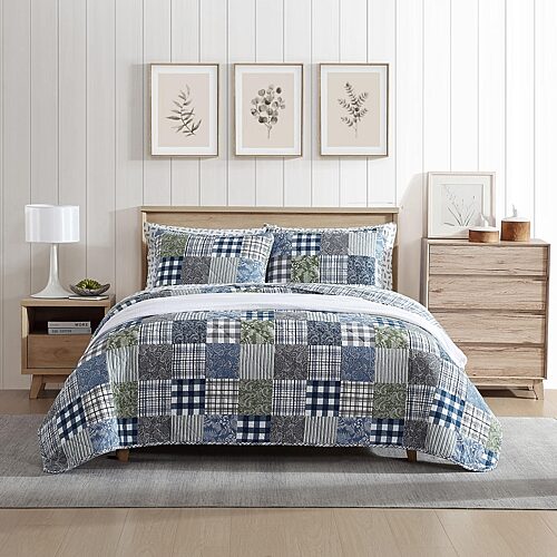 Click here for Eddie Bauer Cozy Plaid Patchwork Reversible 2 Piec... prices