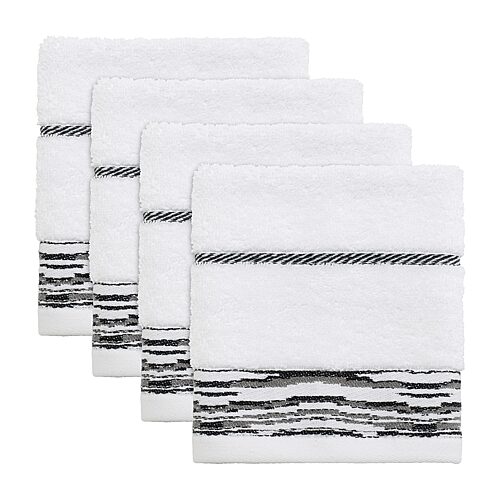 Click here for Nicole Miller Sydney 4-pc. Washcloth  One Size  Wh... prices