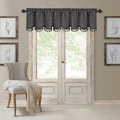 Click here for Elrene Home Fashions Mia Beaded Scallop Window Val... prices