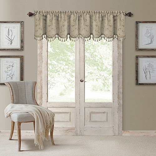 Click here for Elrene Home Fashions Mia Beaded Scallop Window Val... prices