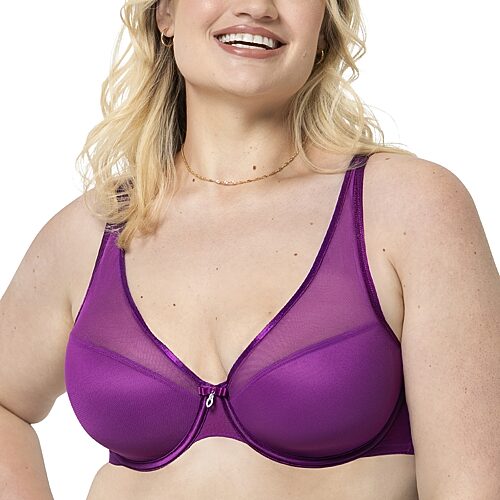 Click here for Curvy Couture Sheer Mesh Plunge T-Shirt Bra- 1310... prices