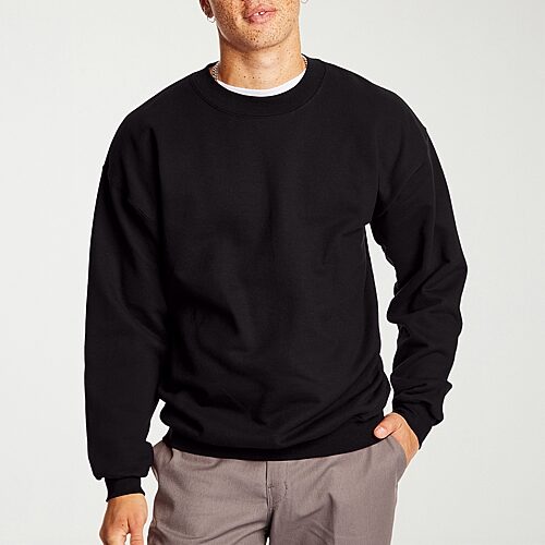 Hanes Ultimate Mens Heavyweight Fleece Crewneck Sweatshirt Black 2XL