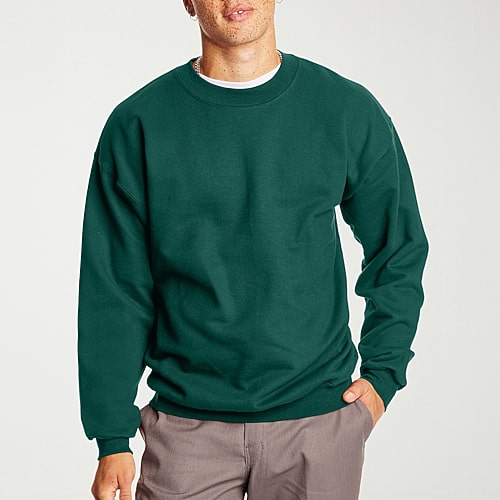Hanes Ultimate Mens Heavyweight Fleece Crewneck Sweatshirt Deep Forest 2XL