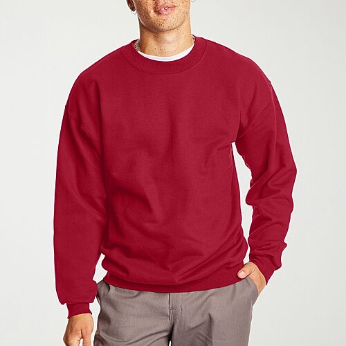 Hanes Ultimate Mens Heavyweight Fleece Crewneck Sweatshirt - Red
