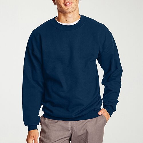 Hanes Ultimate Mens Heavyweight Fleece Crewneck Sweatshirt - Navy