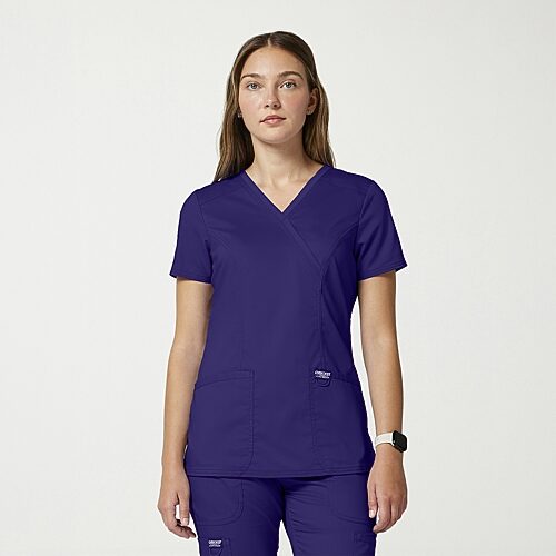 Click here for Cherokee Womens Mock Neck Short Sleeve Scrub Top... prices