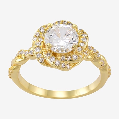 Click here for Sparkle Allure Twisted Shank Halo Womens Cubic Zir... prices