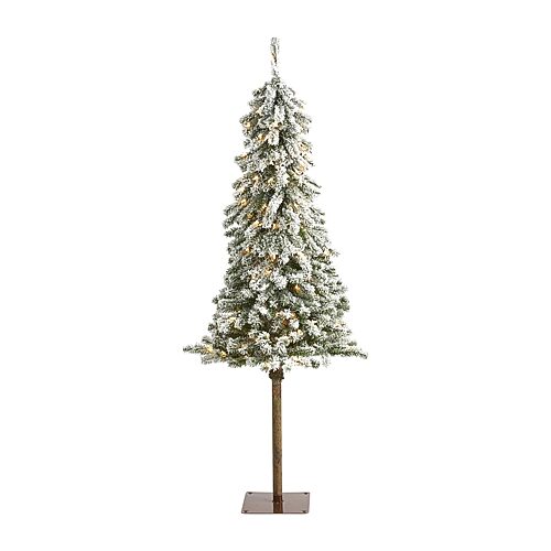 Click here for Nearly Natural 5 Foot Pre-Lit Flocked Pine Christm... prices