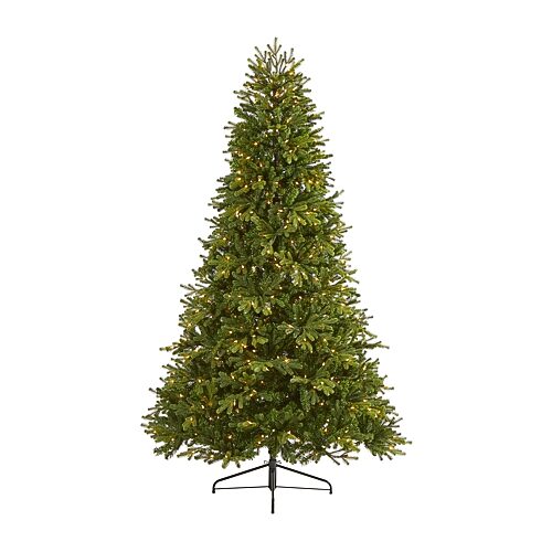 Nearly Natural Washington Fir Artificial Christmas Tree with 600 Clear Lights and 1610 Bendable Branches - Green
