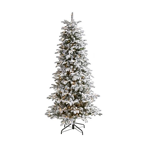 Click here for Nearly Natural Flocked Carolina Fir 7 Foot Pre-Lit... prices