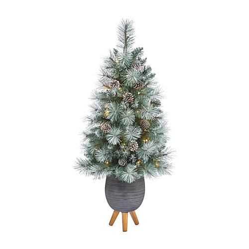 Click here for Nearly Natural Frosted Tip 3 1/2 Foot Pre-Lit Floc... prices