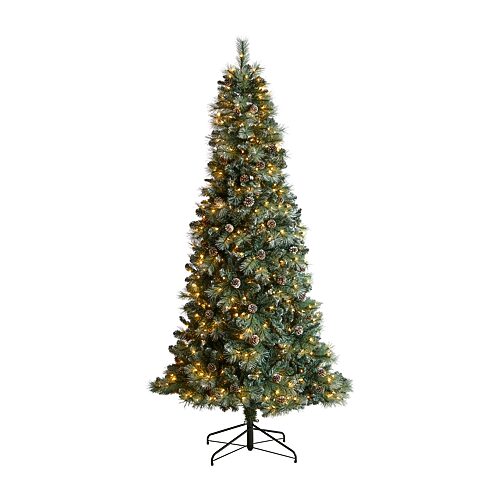 Click here for Nearly Natural Frosted 8 Foot Pre-Lit Flocked Pine... prices