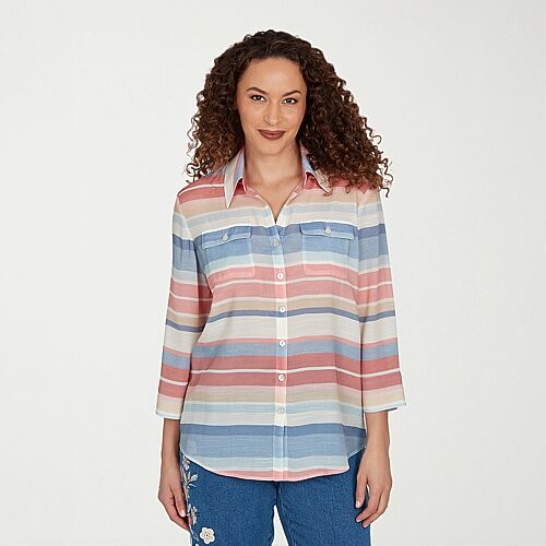 Click here for Alfred Dunner Camden Market Womens Cuffed 3/4 Slee... prices