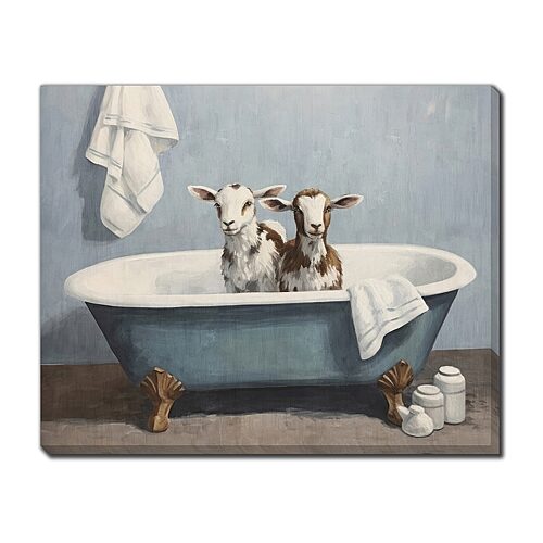 Click here for Streamline Art Bathtub Goats Ii Hand Embellished C... prices