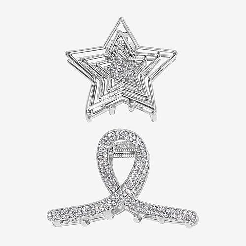 Click here for Bijoux Bar 2-pc. Hair Clip  One Size  Silver prices