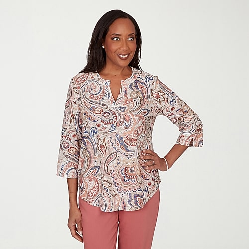 Click here for Alfred Dunner Camden Market Womens Split Crew Neck... prices