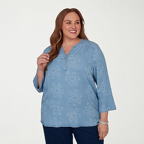 Click here for Alfred Dunner Camden Market Womens Split Crew Neck... prices