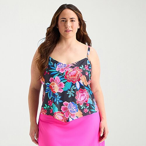 Click here for Sonnet Shores Womens Floral Plus Tankini Swimsuit... prices