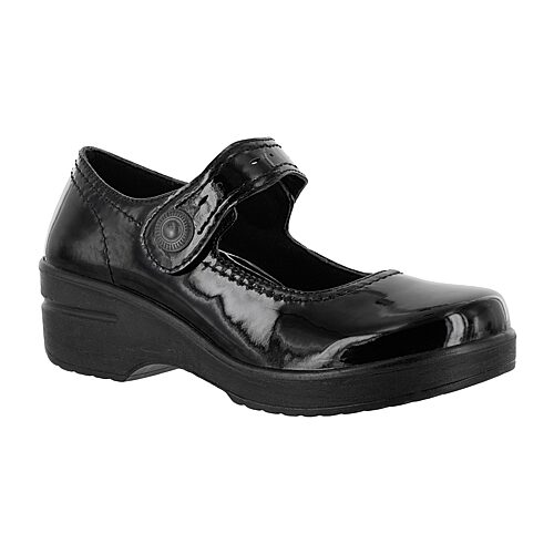Easy Works by Easy Street Womens Letsee Mary Jane Clogs - Black Patent