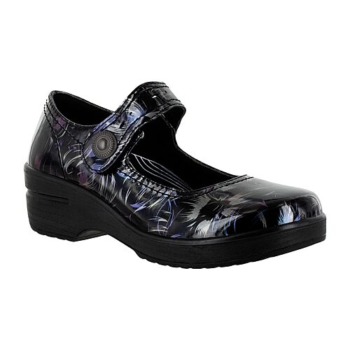 Easy Works by Easy Street Womens Letsee Mary Jane Clogs - Black  Silver
