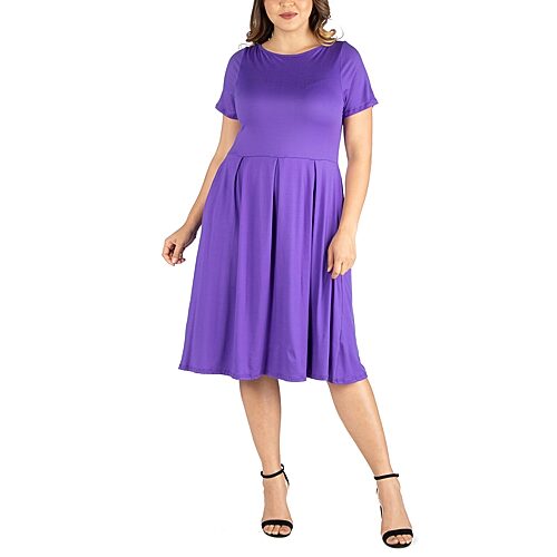 Click here for 24seven Comfort Apparel Womens Plus Midi Round Nec... prices