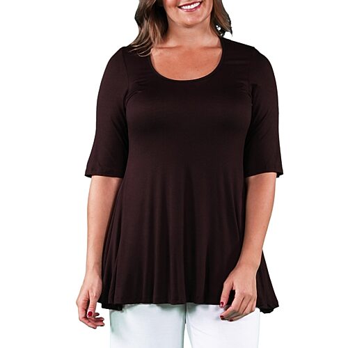 Click here for 24seven Comfort Apparel Plus Womens Scoop Neck Elb... prices