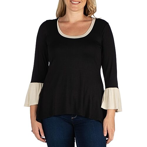 Click here for 24seven Comfort Apparel Plus Womens Scoop Neck Lon... prices