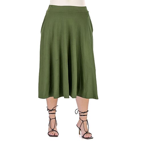 Click here for 24seven Comfort Apparel Womens Plus Mid Rise A-Lin... prices