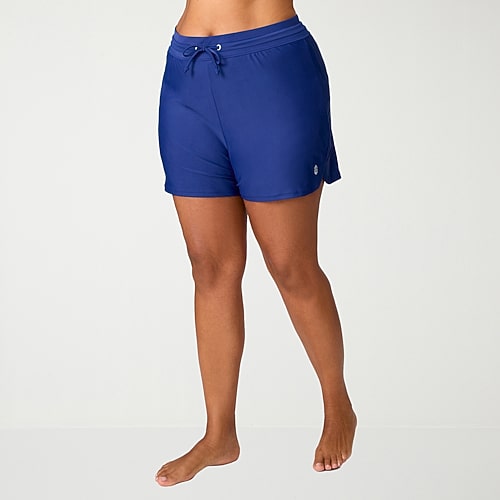 Free Country Plus Size Drawstring Swim Short - Marine