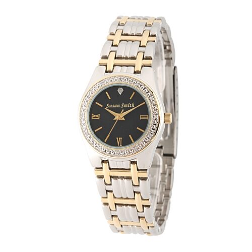 Personalized Dial Womens Diamond-Accent Two-Tone Bracelet Watch  One Size