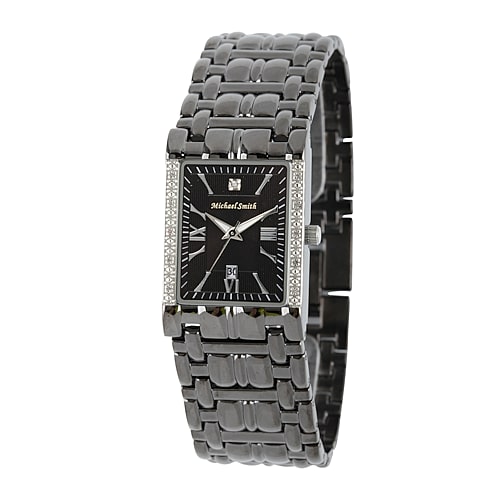 Click here for Personalized Dial Mens Diamond-Accent Square Black... prices