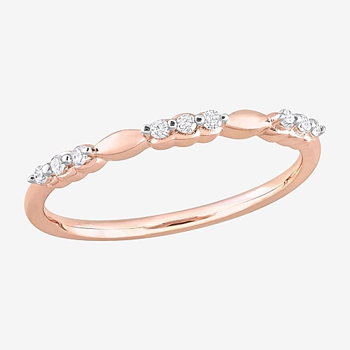 Click here for Womens 1/10 CT. T.W. Natural White Diamond 18K Ros... prices