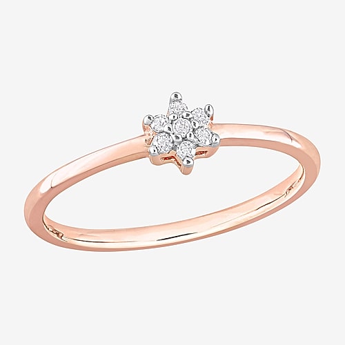 Click here for Womens Diamond Accent Natural White Diamond 18K Ro... prices