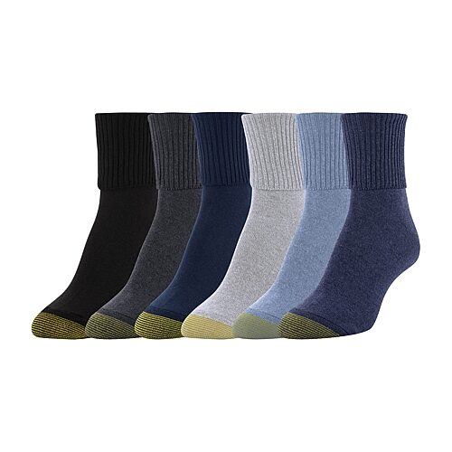 Click here for Gold Toe Womens 6 Pair Turncuff Socks  10-12  Blue prices